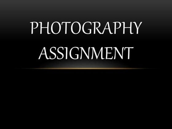 PHOTOGRAPHY ASSIGNMENT | PDF