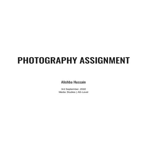 Photography Assignment-9.docx | Photography | Arts and Crafts