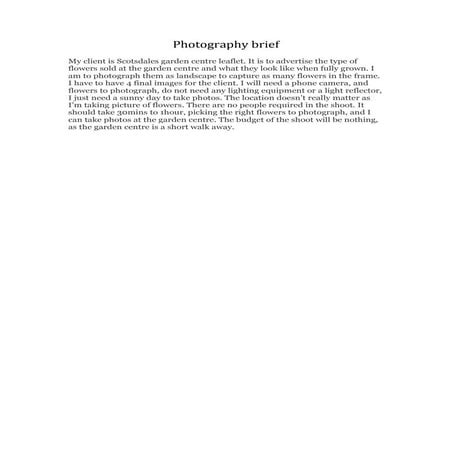 Photography brief | PDF