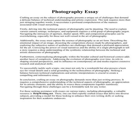 Photography Essay. Photography essay examples. Photo Essay Examples ...