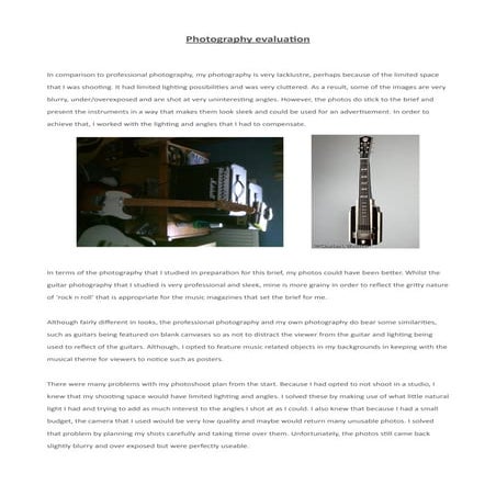 Photography evaluation | PDF