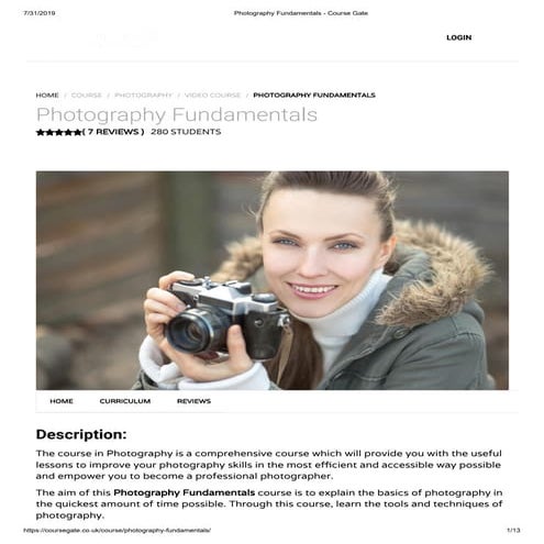 Professional Photography Masterclass - Course Gate | PDF