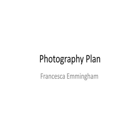 Photography plan | PPT