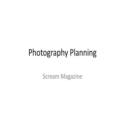 Photography planning | PPT