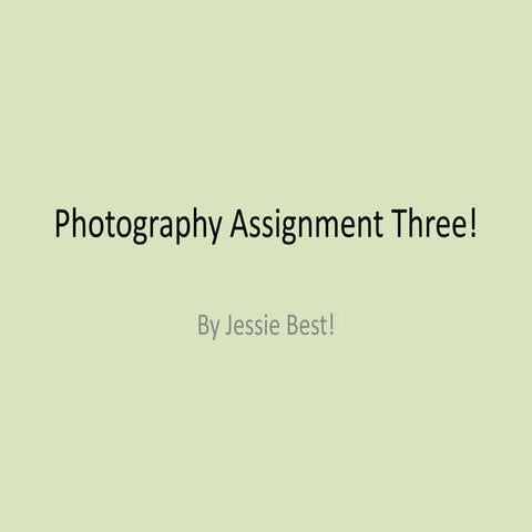 Photography presentation assignment 3 | PPT