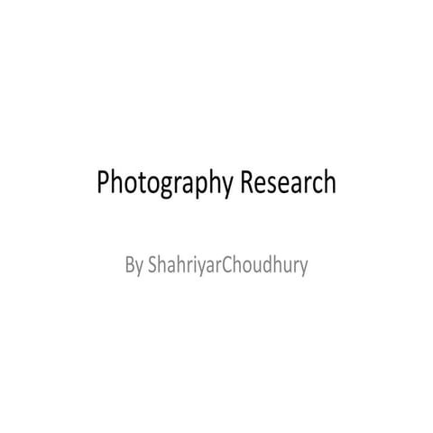 Photography research | PPT