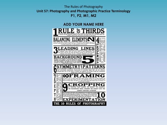 Photography rules powerpoint | PPT
