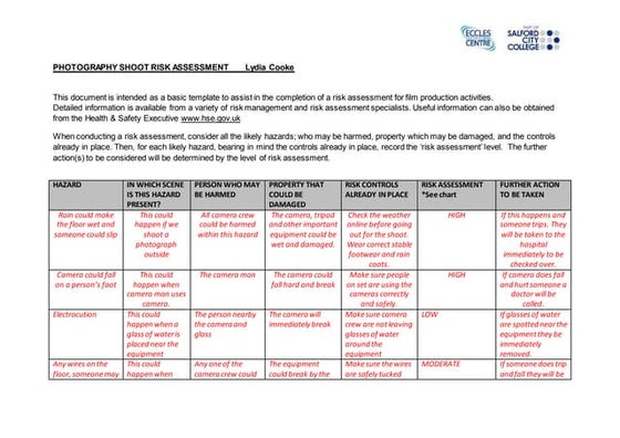 Film production risk_assessment | PPT