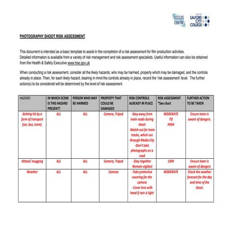 Photography portrait shoot risk assessment form (1)