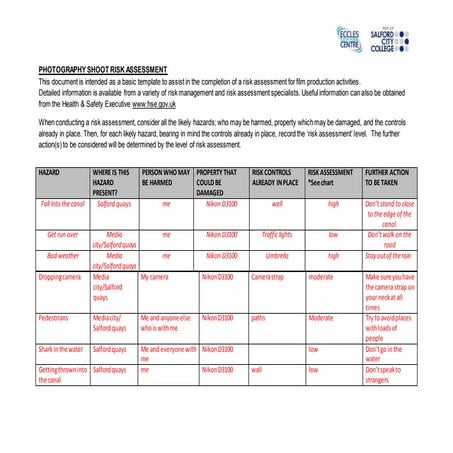 Photography portrait shoot risk assessment form (1)