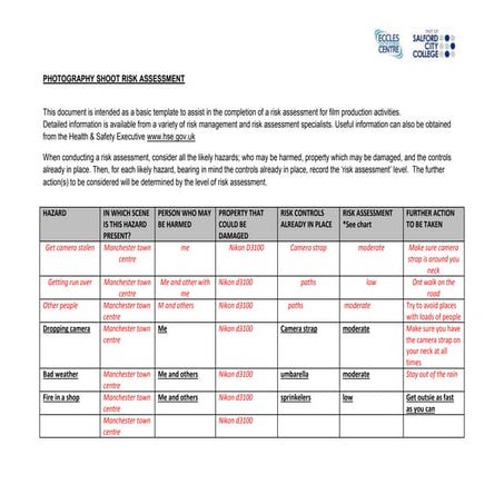Photography portrait shoot risk assessment form (1)