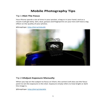 Photography tips | PDF
