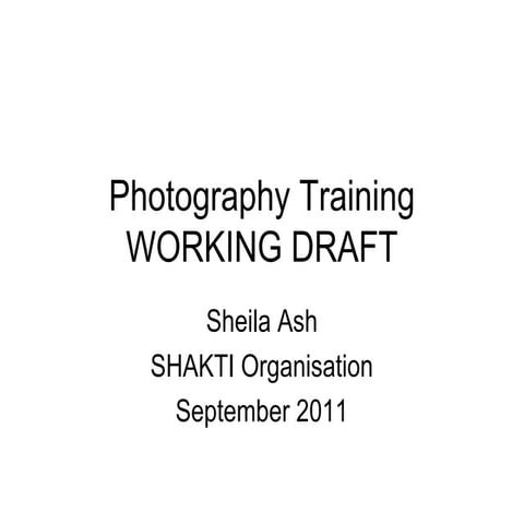 Photography training course | PPT