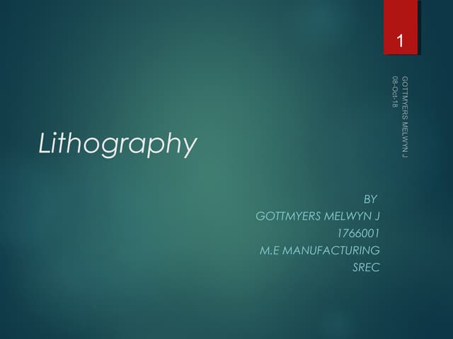 Lithography techniques,types | PPTX