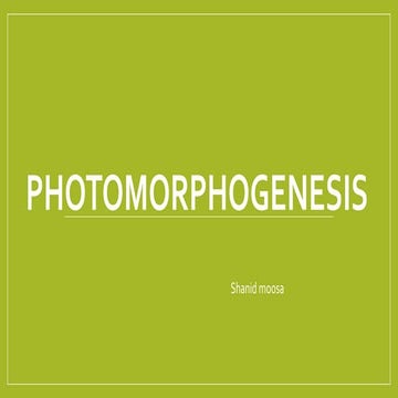 Photomorphogenesis | PPTX