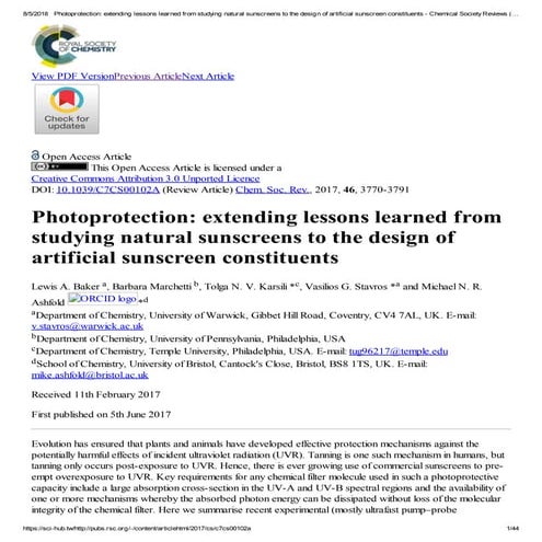 Photoprotection extending lessons learned from studying natural ...