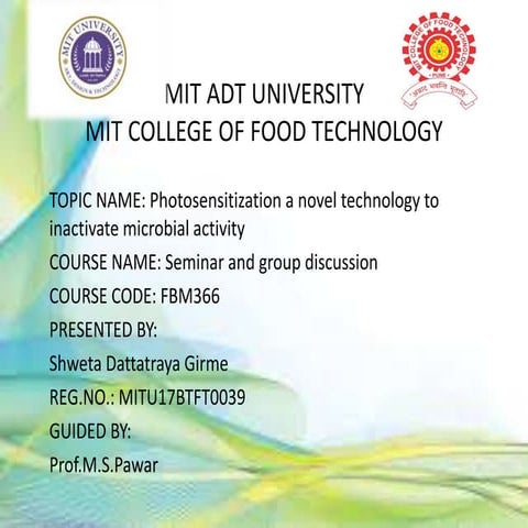 Photosensitization :a novel technology . | PPTX