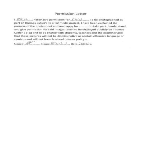 Photo shoot permission letter | DOCX