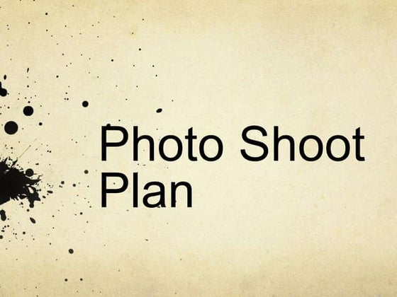Photoshoot planning | PDF