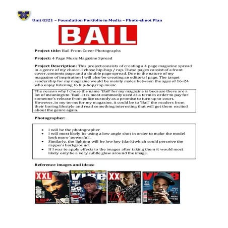 Photography Plan | PDF