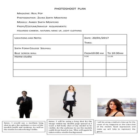 Photoshoot plan (2) | PDF