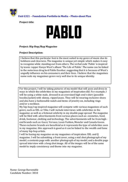 Photo shoot plan template new | PDF