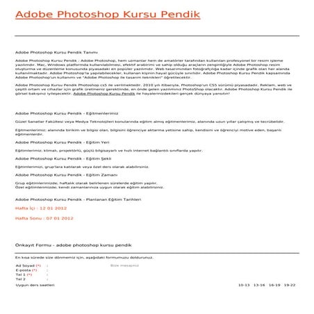 Photoshop kursu-pendik | PDF