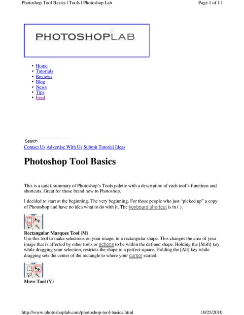 Photoshop tools and their functions | DOCX