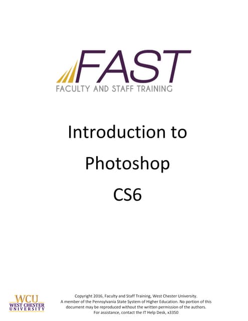 Introduction- The Basics of Photoshop CS6 | PPT
