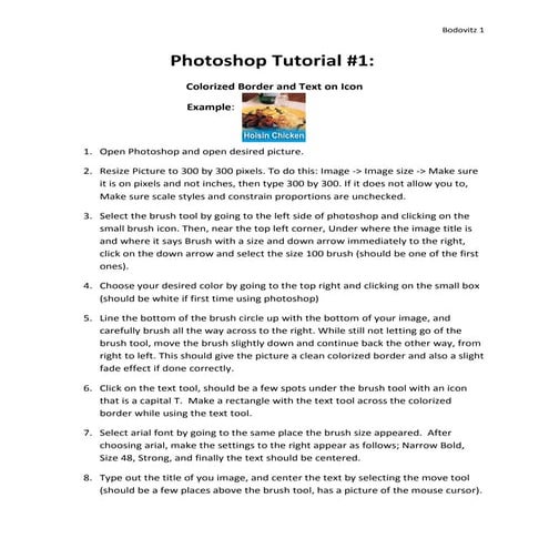 Photoshop Tutorial 1 | PDF