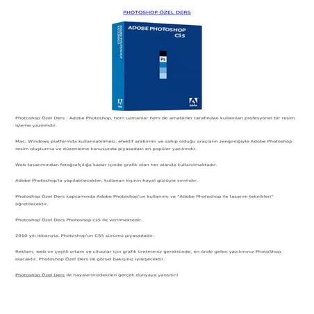 Photoshop özel ders beykoz | PDF