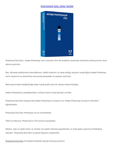 Photoshop özel ders kadiköy | PDF