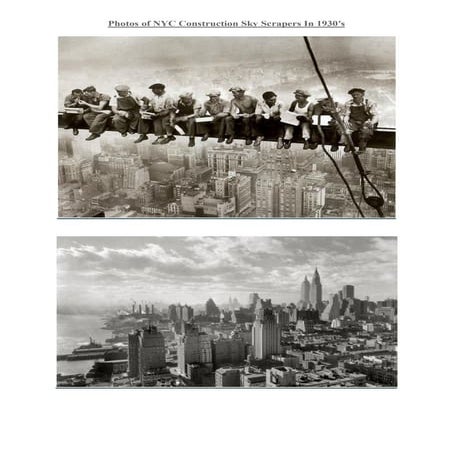Photos of New York city construction sky scrappers in 1930′s | PDF