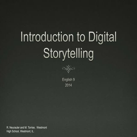 Introduction to Digital Storytelling | PPT