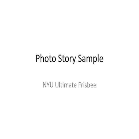 Ultimate Frisbee PhotoStory | PPTX