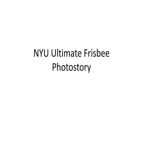 Ultimate Frisbee Photostory | PPTX