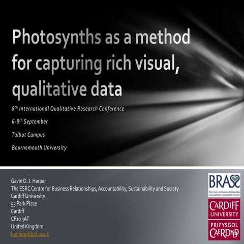 Photosynths as a method for capturing rich visual, qualitative data | PPT