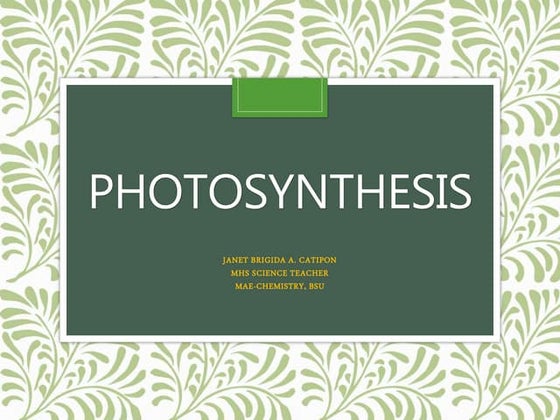 grade 9 -Photosynthesis Power point Presentation | PPTX | Chemistry ...