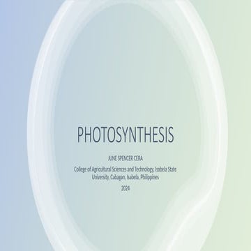 The Photosynthesis System of our Planet Earth | PPT