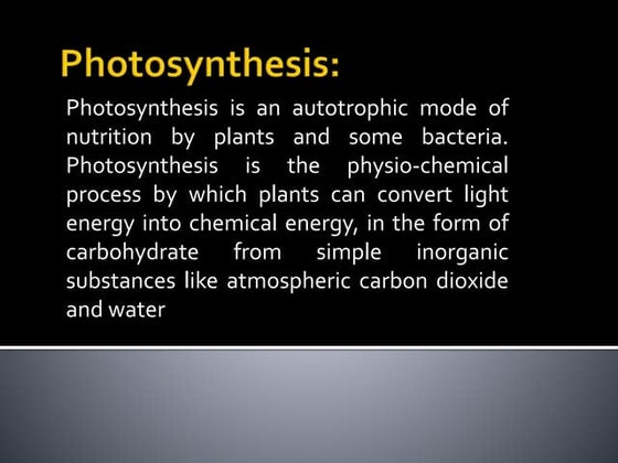 Photosynthesis (class 10) | PPTX