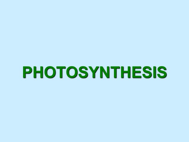 Photosynthesis | PPTX