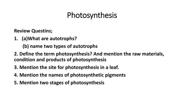 Photosynthesis | PPTX