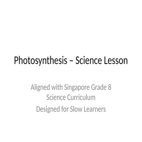 8th Grade Science: Photosynthesis Slides | PDF