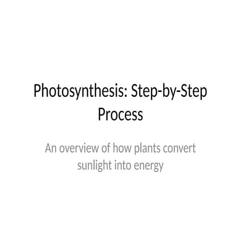 Photosynthesis Steps with presentation and pictures | PPTX