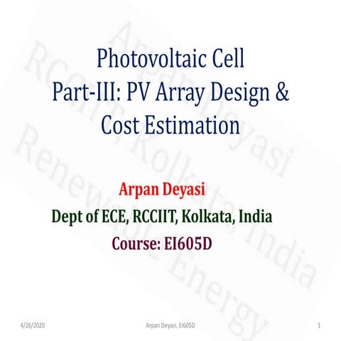 Photovoltaic cell part iii | PPT