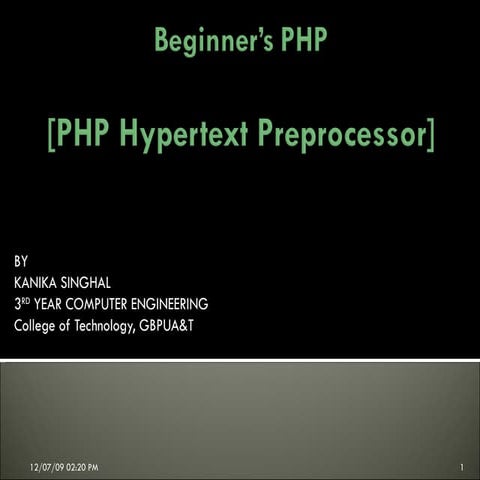 php for beginners' | PPT