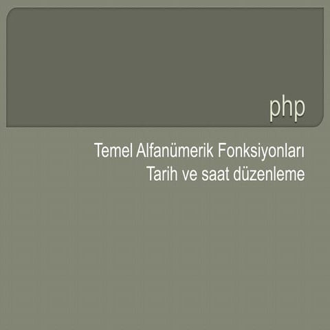 tarih zaman fonksiyon alfanumerik | PPTX