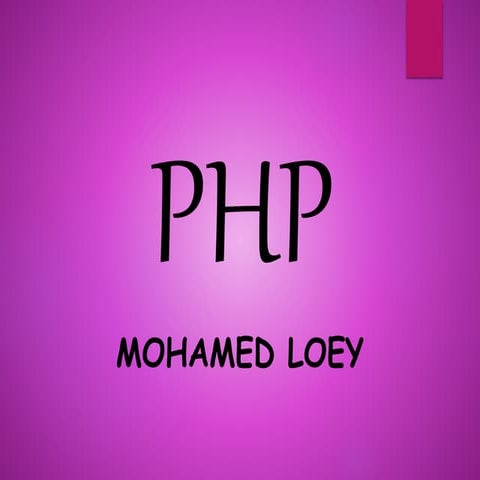 Php Comprehensive Overview Ppsx Web Development Internet