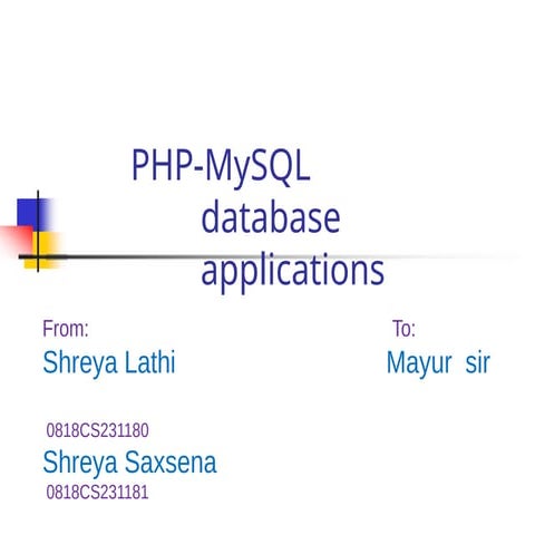 php Mysql databases connectivity and qureries .pptx