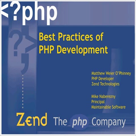 Php Development Best Practices | PDF